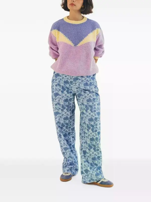 FAVORITE PEOPLE Bakery Floral-print Corduroy Trousers