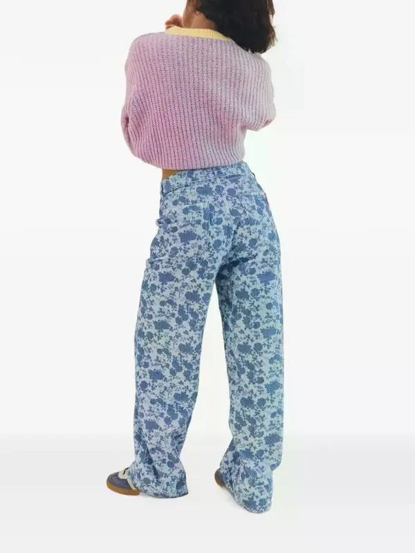 FAVORITE PEOPLE Bakery Floral-print Corduroy Trousers