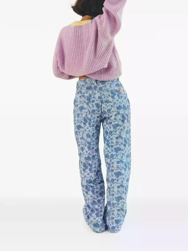 FAVORITE PEOPLE Bakery Floral-print Corduroy Trousers