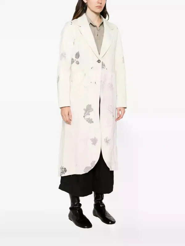 LOÏS DIONISIO Leaf-print Single-breasted Coat