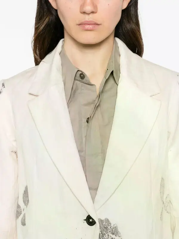 LOÏS DIONISIO Leaf-print Single-breasted Coat