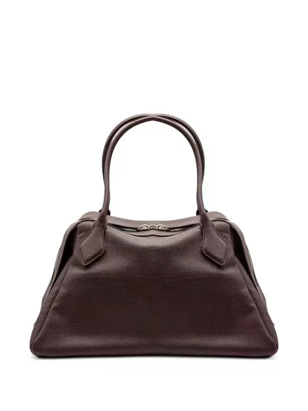 MINOBOSSI Large Abigail Grained Leather Tote Bag - Brown