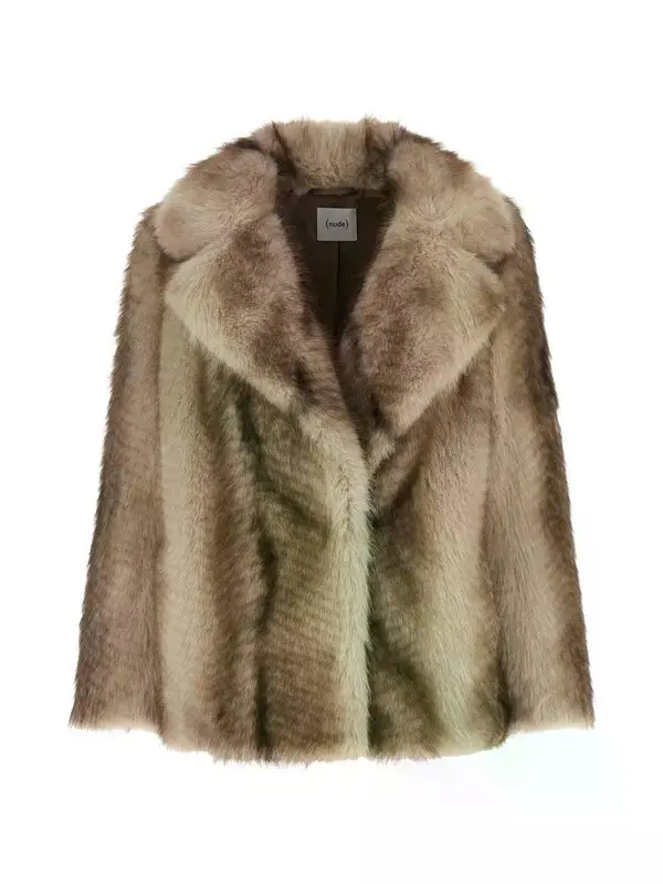 NUDE Faux Fur Wide-lapel Coat
