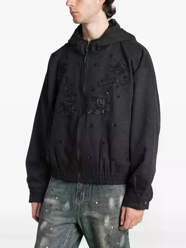 FOUND Bead-embellished Floral-embroidered Jacket