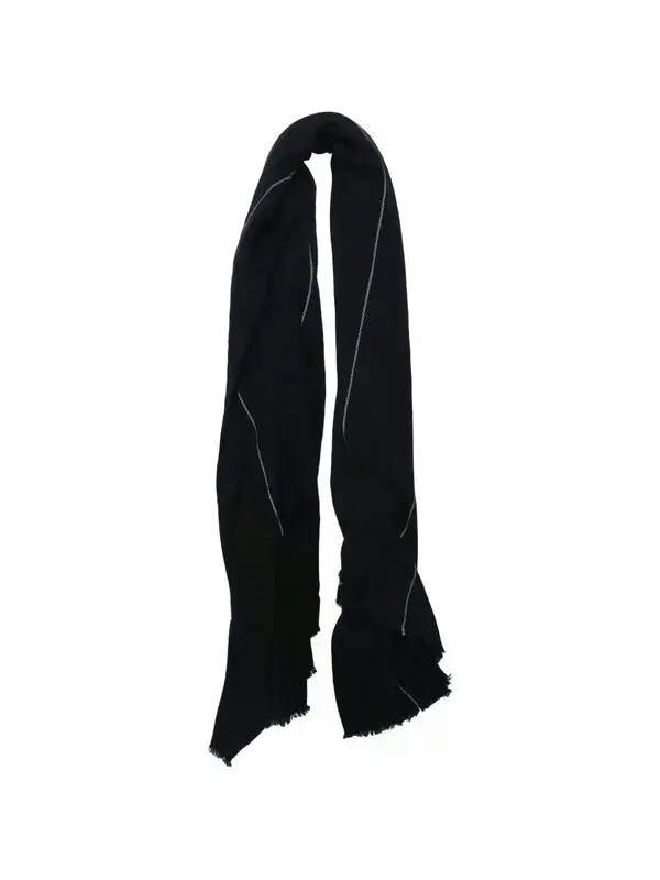 Comme Des Garçons X William Welstead Striped Frayed Scarf - Black