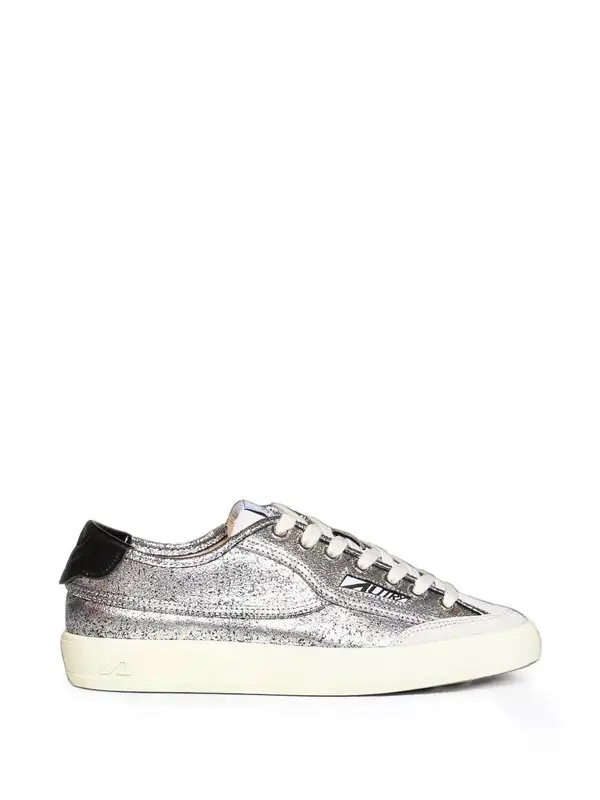 AUTRY Cracked Laminated Leather Sneakers