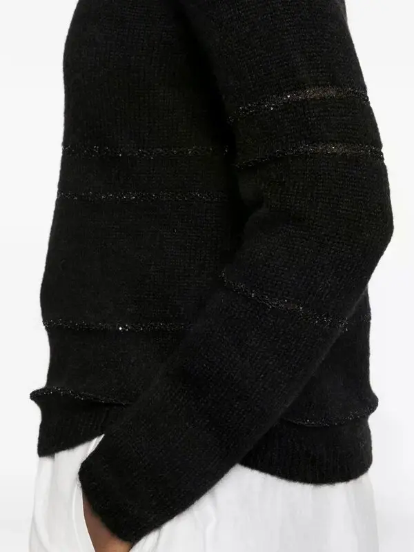 Fabiana Filippi Sequin-embellished Ribbed-knit Sweater
