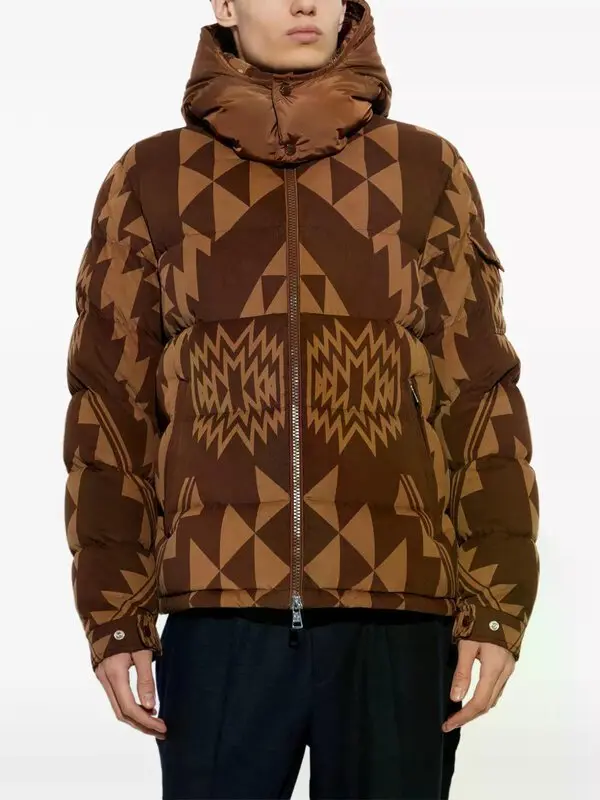 Moncler Boislune Geometric-patterned Down Jacket