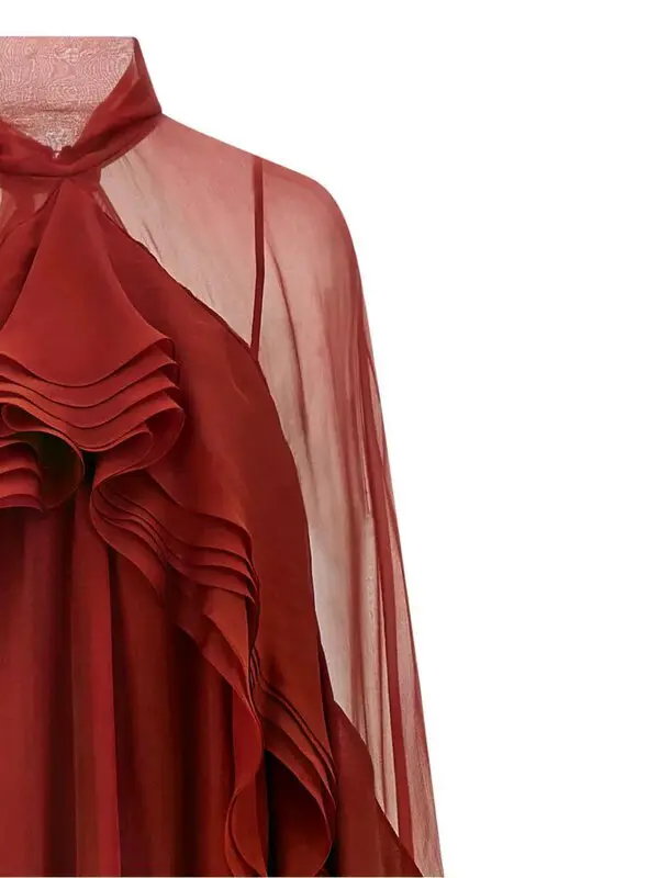 Alberta Ferretti Ruffled Silk-chiffon Maxi Dress