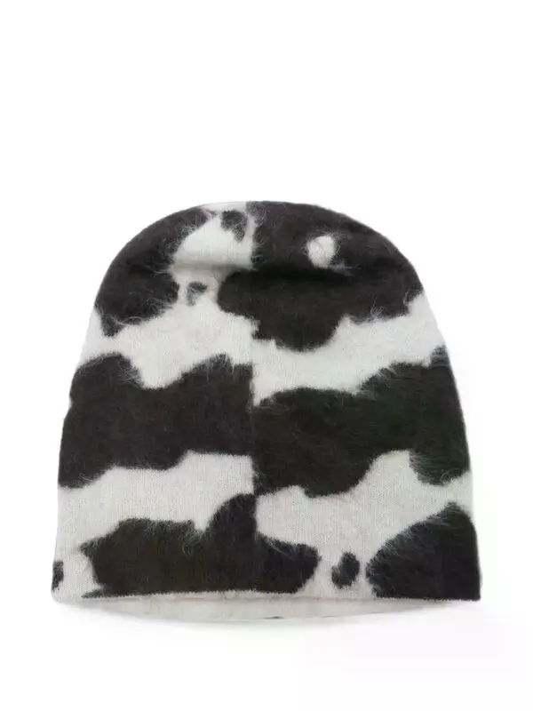 Guest In Residence Cow-print Beanie Hat