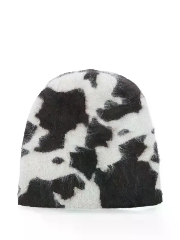 Guest In Residence Cow-print Beanie Hat