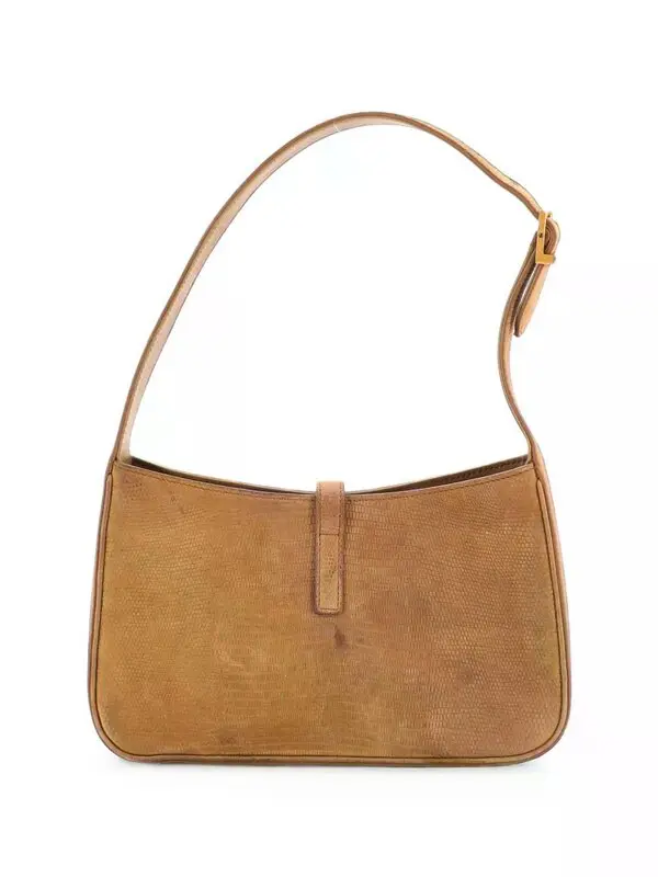 Saint Laurent Le 5 A 7 Hobo Lizard Embossed Nubuck Small Shoulder Bag