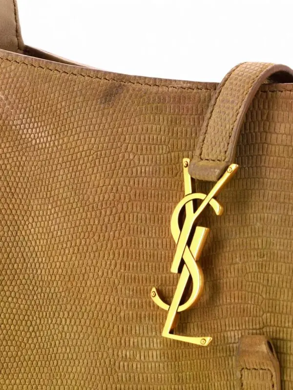 Saint Laurent Le 5 A 7 Hobo Lizard Embossed Nubuck Small Shoulder Bag