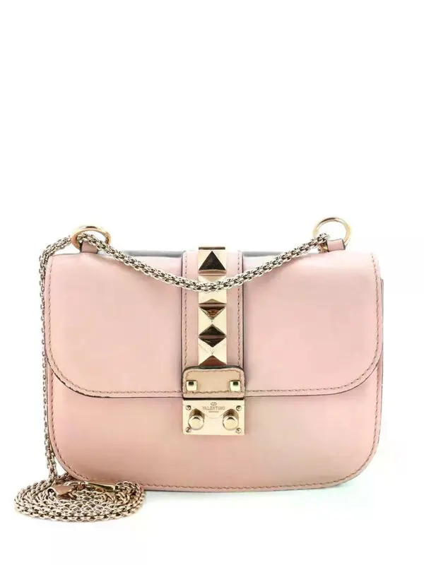 Valentino Garavani Glam Lock Leather Small Shoulder Bag - Pink