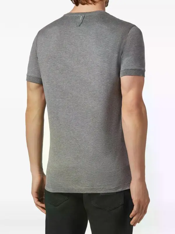 BILLIONAIRE Lion-embroidered V-neck T-shirt