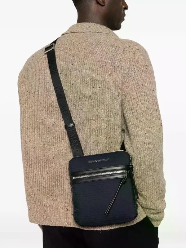 Emporio Armani Logo-print Zip-up Messenger Bag