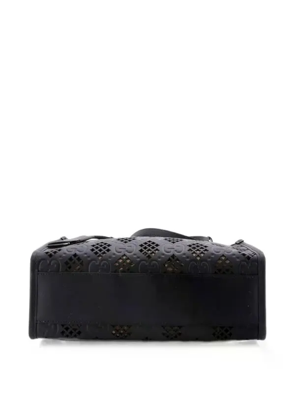 Gucci Convertible Gg Debossed Laser Cut Leather Small Tote Bag
