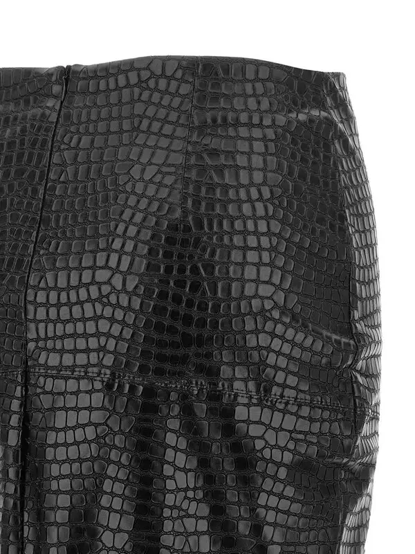 NUDE Croc-effect Sheath Midi Skirt