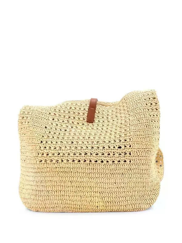 Saint Laurent Classic Crochet Raffia Hobo Bag - Neutrals