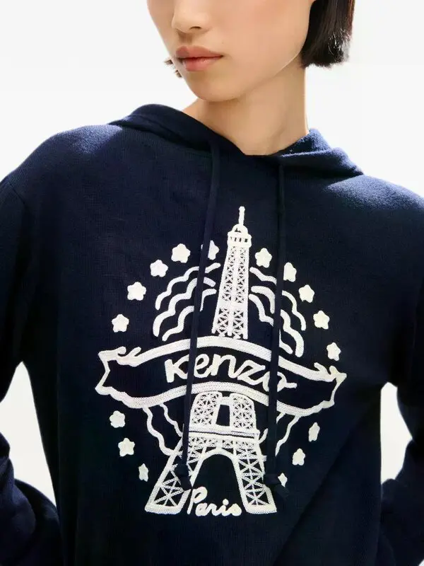 Kenzo Eiffel Tower Embroidered Hoodie