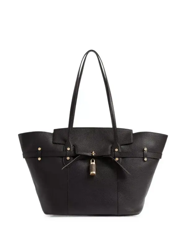 Borbonese Large Premiere Pebbled Padlock-detail Tote Bag