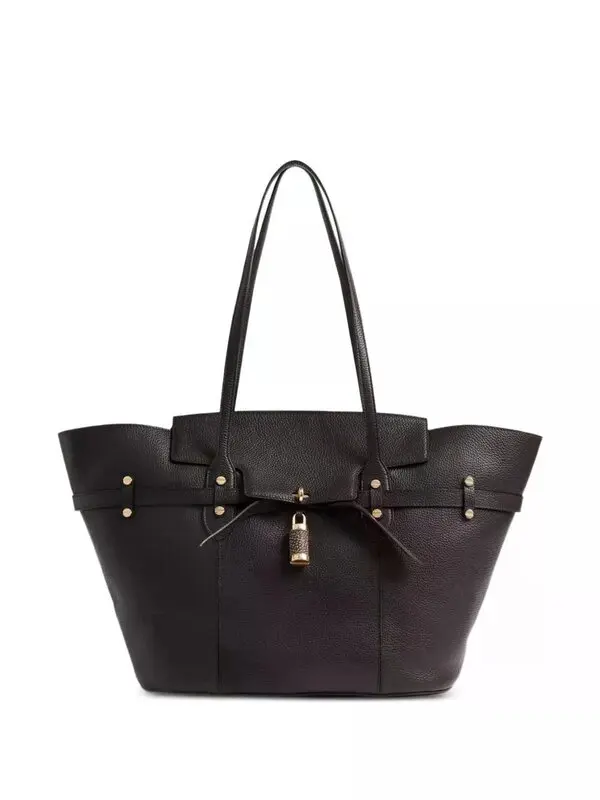 Borbonese Large Premiere Pebbled Padlock-detail Tote Bag