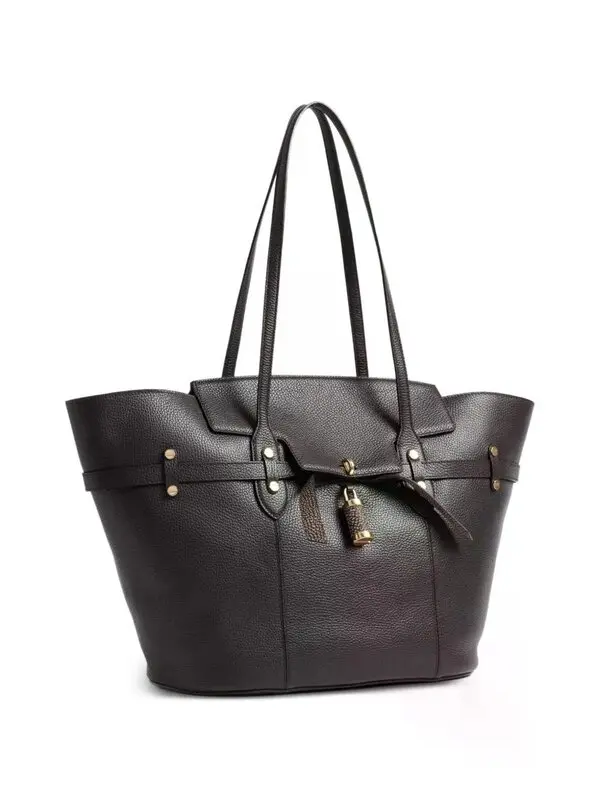 Borbonese Large Premiere Pebbled Padlock-detail Tote Bag