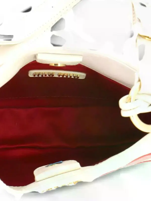 Miu Miu Flower Motif Leather Hobo Bag
