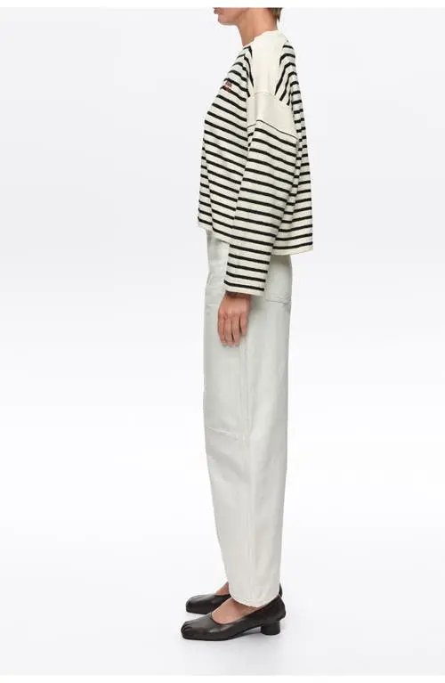 Bimba Y Lola Striped Cotton Boat Neck T-shirt
