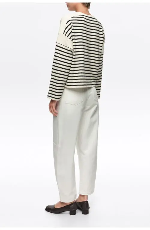 Bimba Y Lola Striped Cotton Boat Neck T-shirt