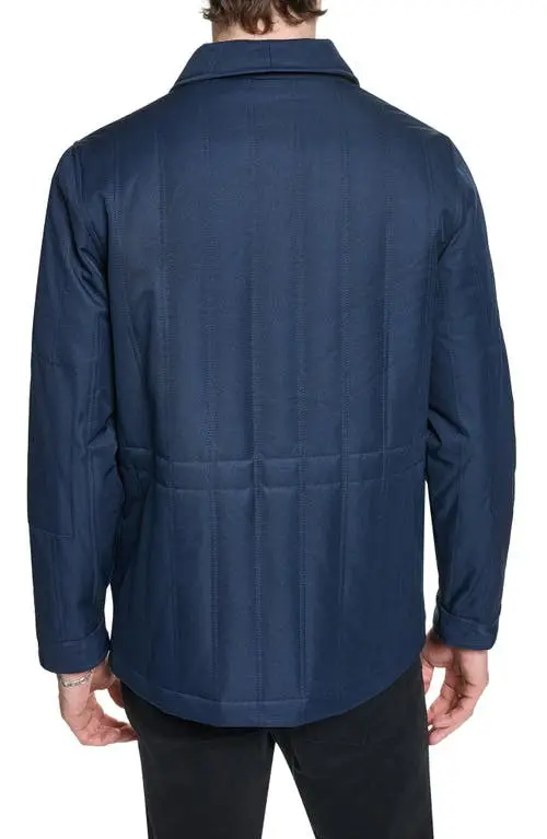 Karl Lagerfeld Paris Quilted Shirt Jacket - Navy