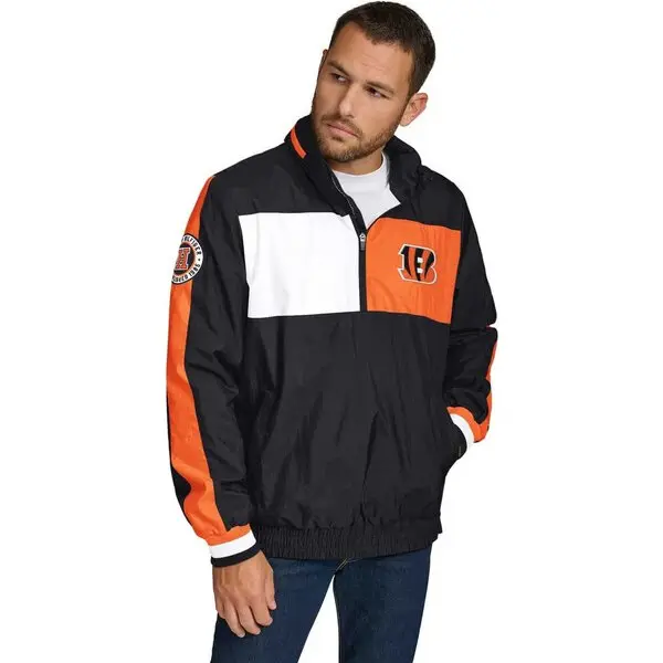 Tommy Hilfiger Cincinnati Bengals Gael Lightweight Half-zip Pullover Hoodie Jacket