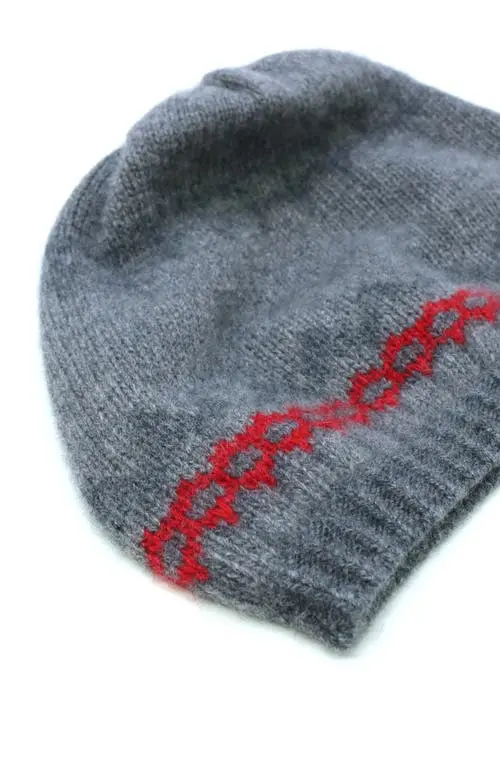 Portolano Cashmere Slouchy Hat In Geometrical Design