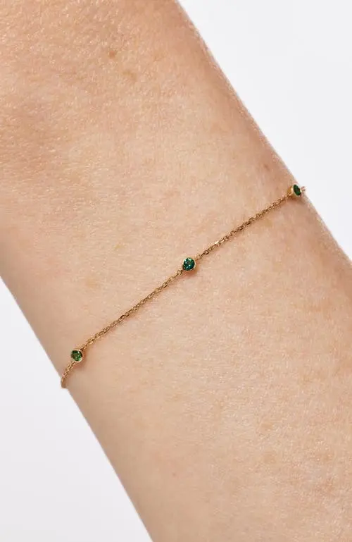 ANA LUISA Solid Yellow Gold Birthstone Bracelet - Emerald