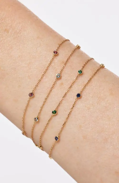 ANA LUISA Solid Yellow Gold Birthstone Bracelet - Emerald