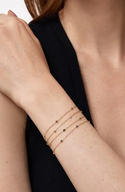 ANA LUISA Solid Yellow Gold Birthstone Bracelet - Emerald