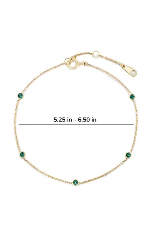 ANA LUISA Solid Yellow Gold Birthstone Bracelet - Emerald