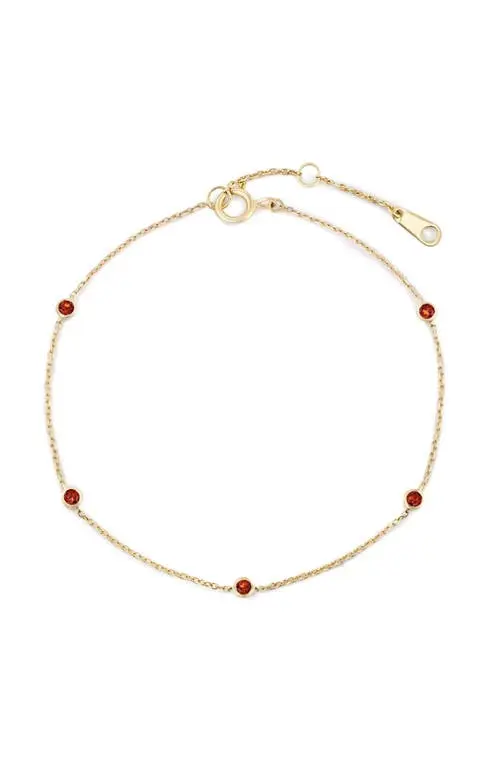 ANA LUISA Solid Yellow Gold Birthstone Bracelet - Garnet