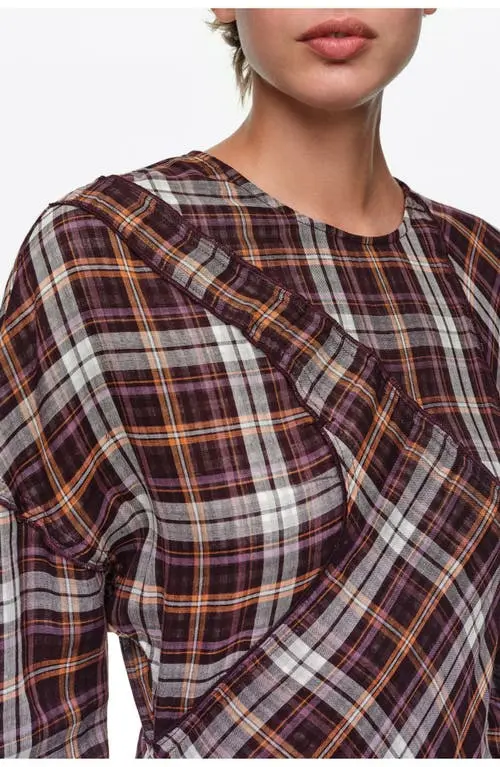 Bimba Y Lola Checked Patchwork Batwing Dress
