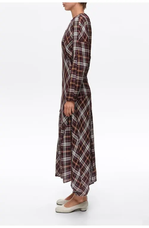 Bimba Y Lola Checked Patchwork Batwing Dress