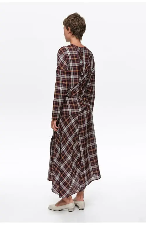 Bimba Y Lola Checked Patchwork Batwing Dress