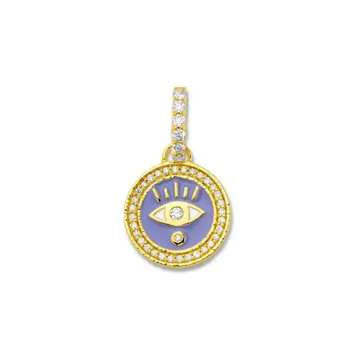 BUDDHA MAMA Enameled Evil Eye Charm With Diamonds