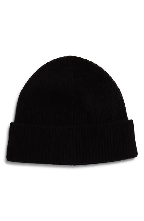 Nordstrom Wool & Cashmere Rib Beanie - Black