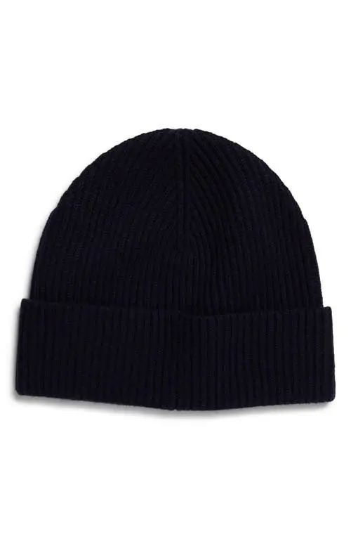 Nordstrom Wool & Cashmere Rib Beanie - Navy