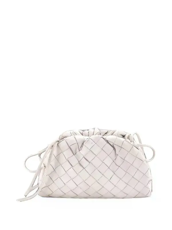 Bottega Veneta The Pouch Intrecciato Nappa Mini Crossbody Bag - White