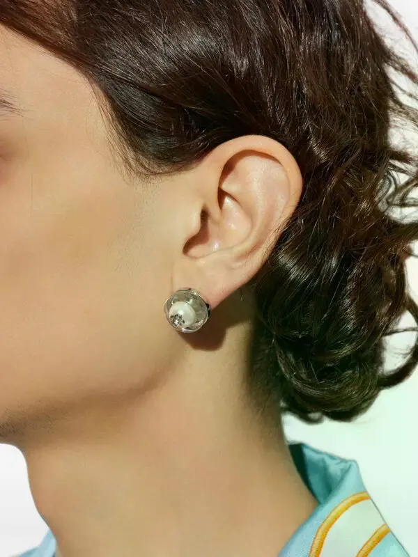Casablanca Sci-fi Logo-plaque Stud Earrings