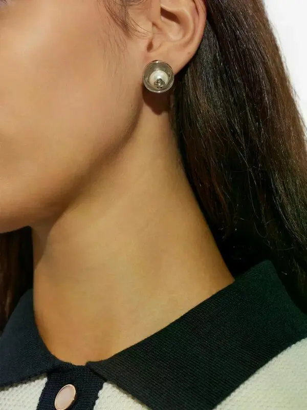 Casablanca Sci-fi Logo-plaque Stud Earrings
