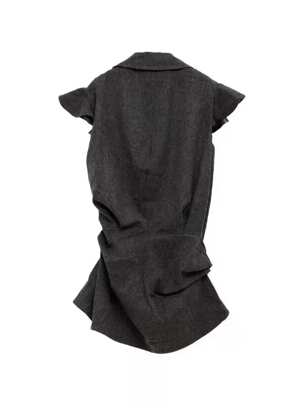 AUGUST BARRON Ruffled-sleeve Button-up Mini Dress
