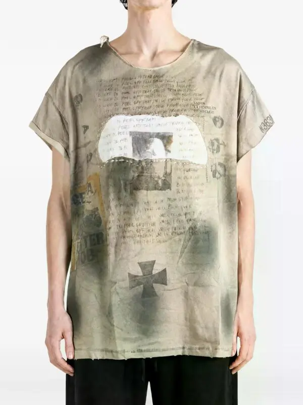 SAITOS Graphic-print Distressed T-shirt