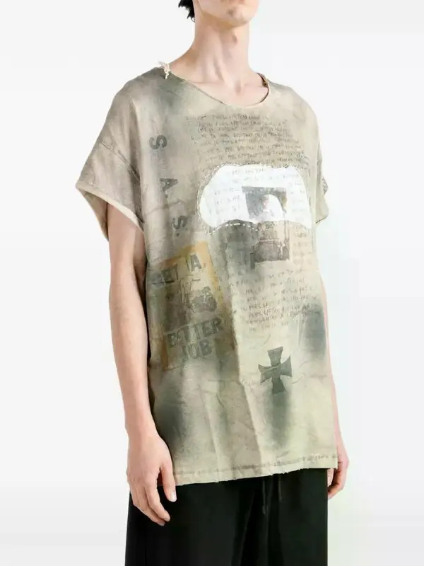 SAITOS Graphic-print Distressed T-shirt